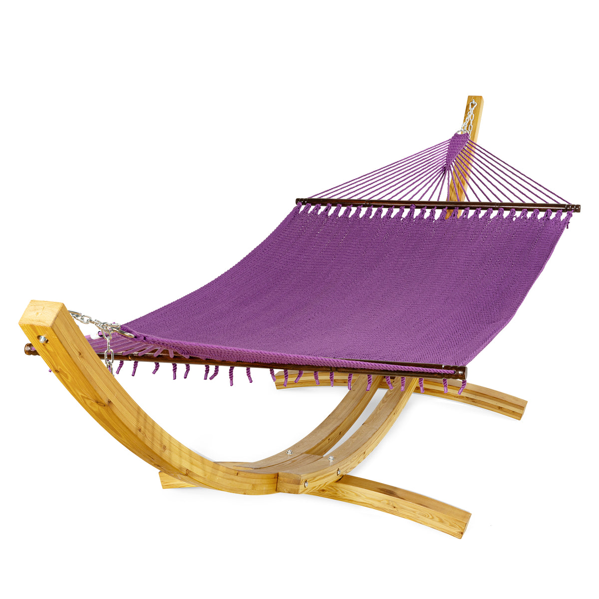 Jumbo Caribbean Hammock Purple and Wood Arc Hammock Stand – Caribbean ...
