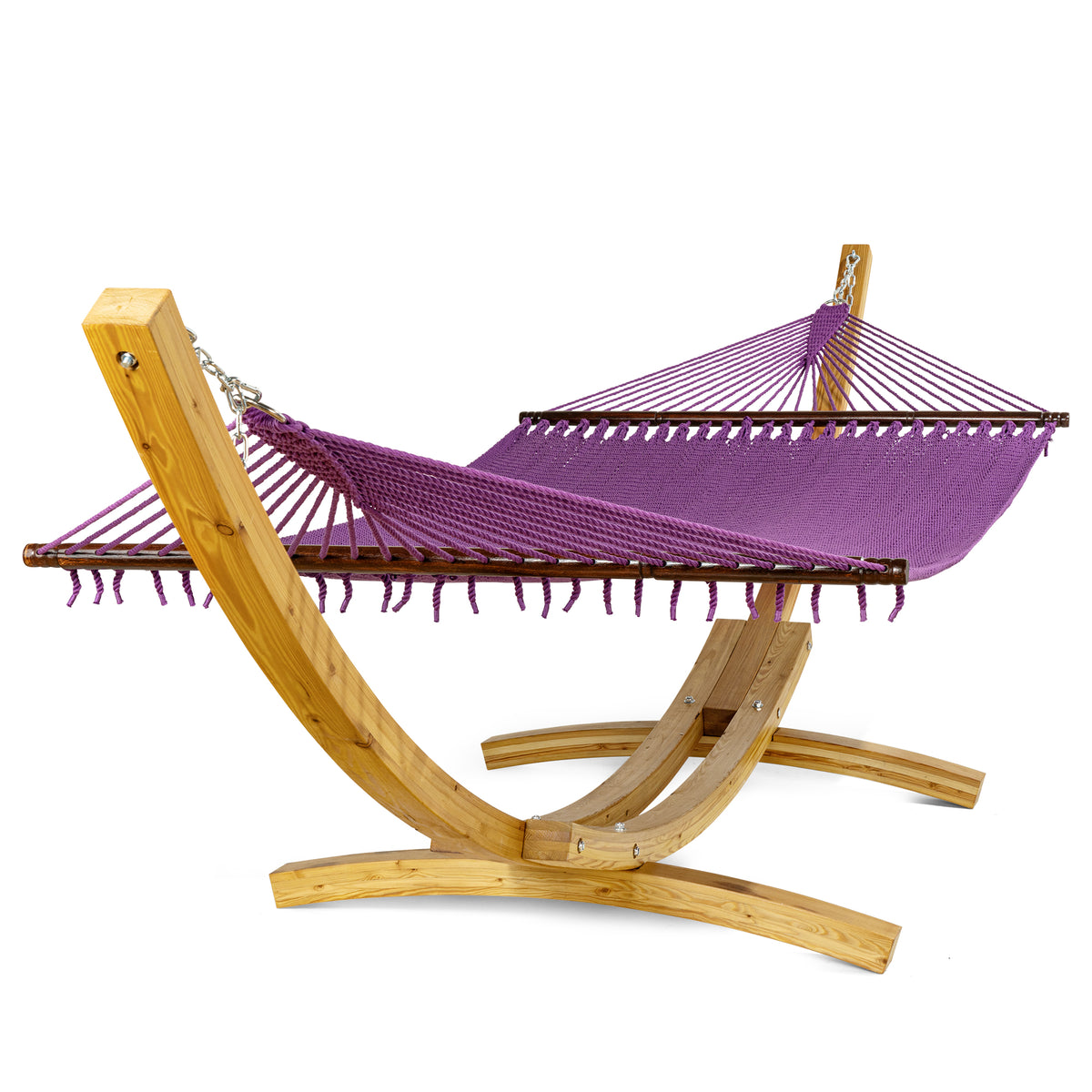 Jumbo Caribbean Hammock Purple and Wood Arc Hammock Stand – Caribbean ...